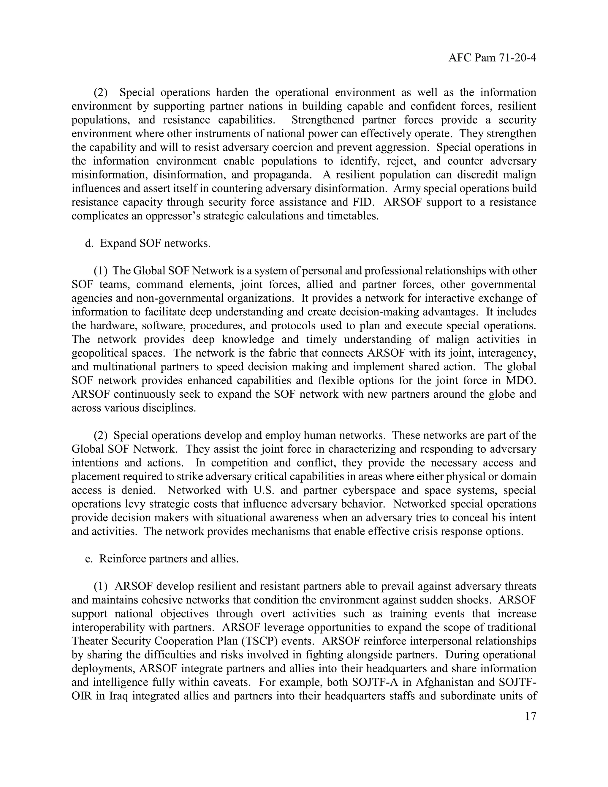 Army Futures Command Concept for Special Operations 2028 | PDF