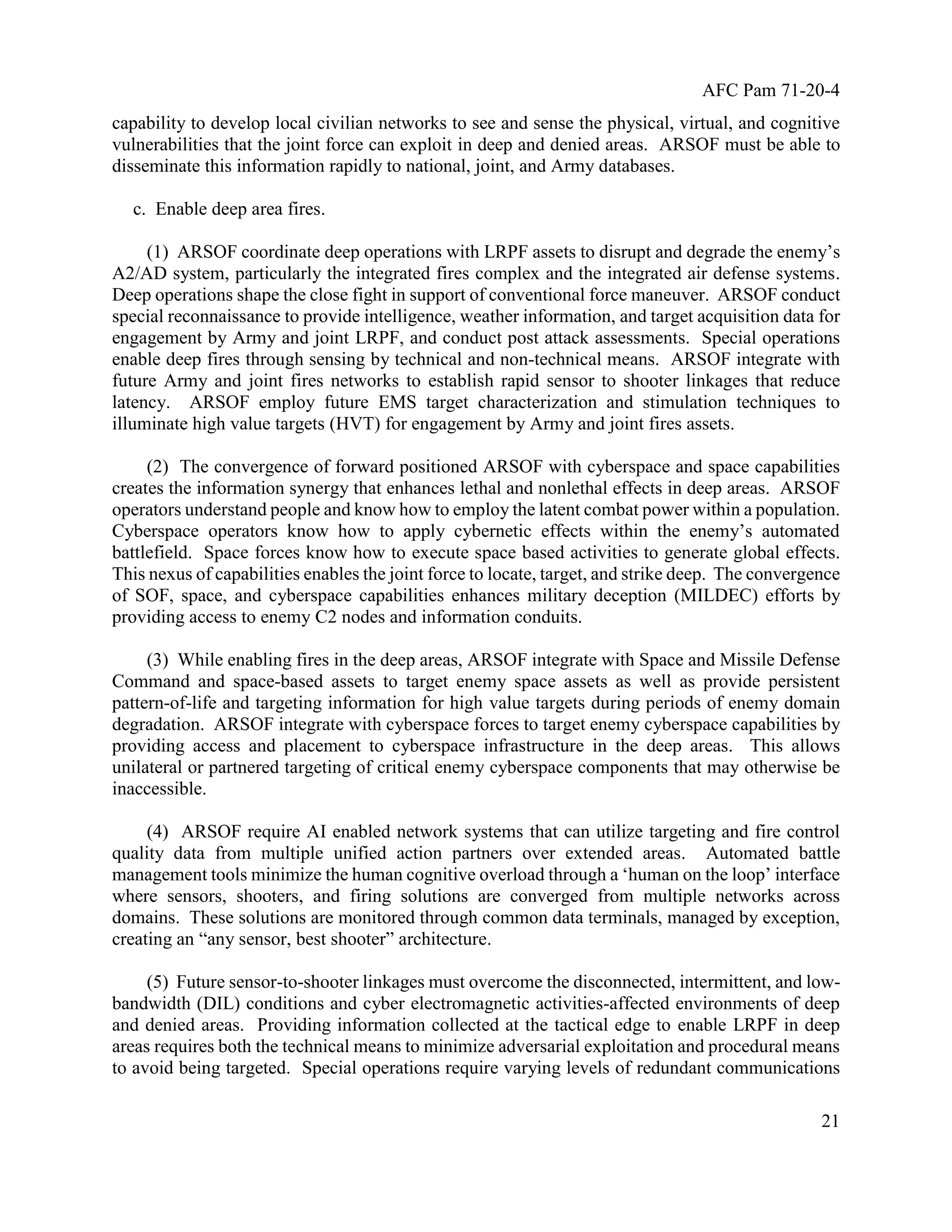 Army Futures Command Concept for Special Operations 2028 | PDF