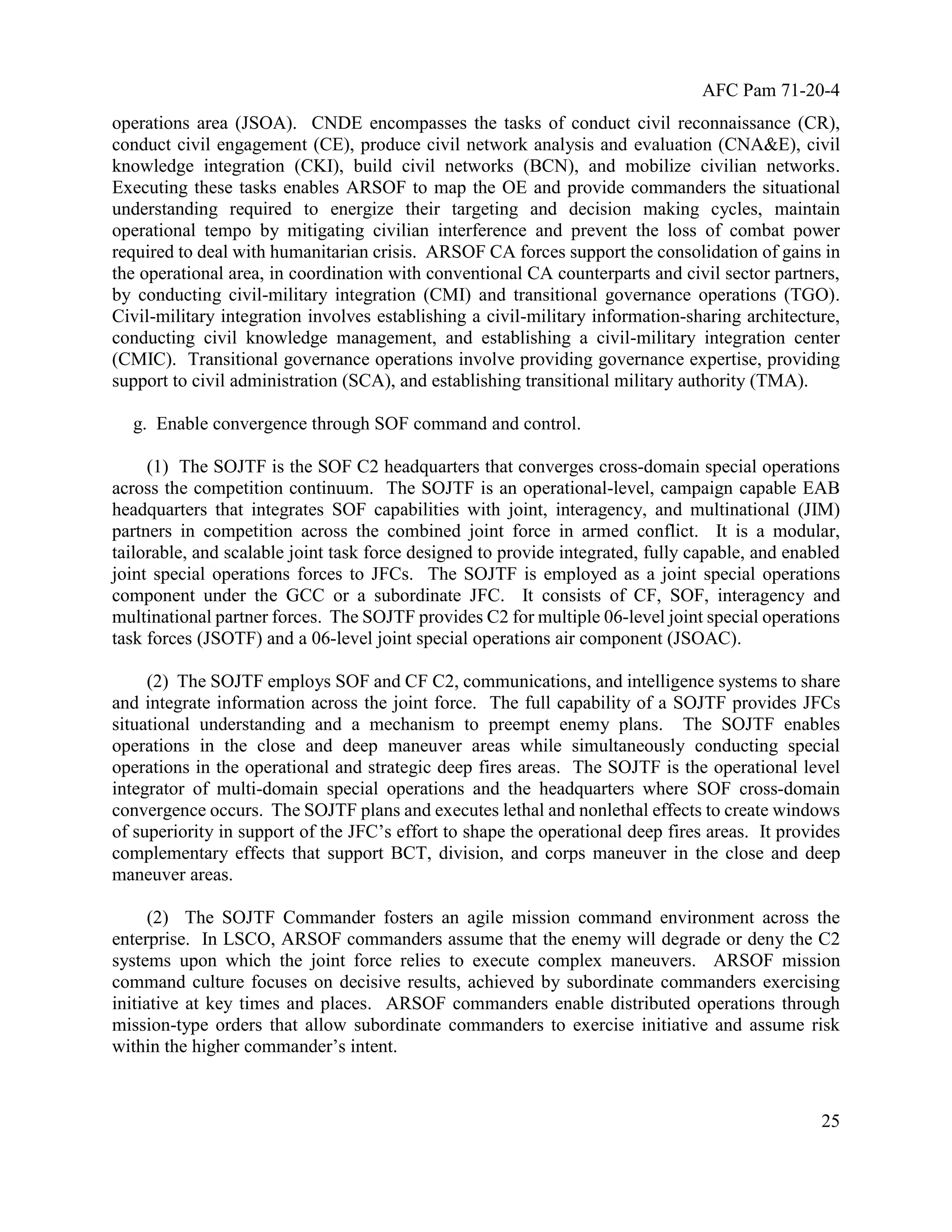 Army Futures Command Concept for Special Operations 2028 | PDF