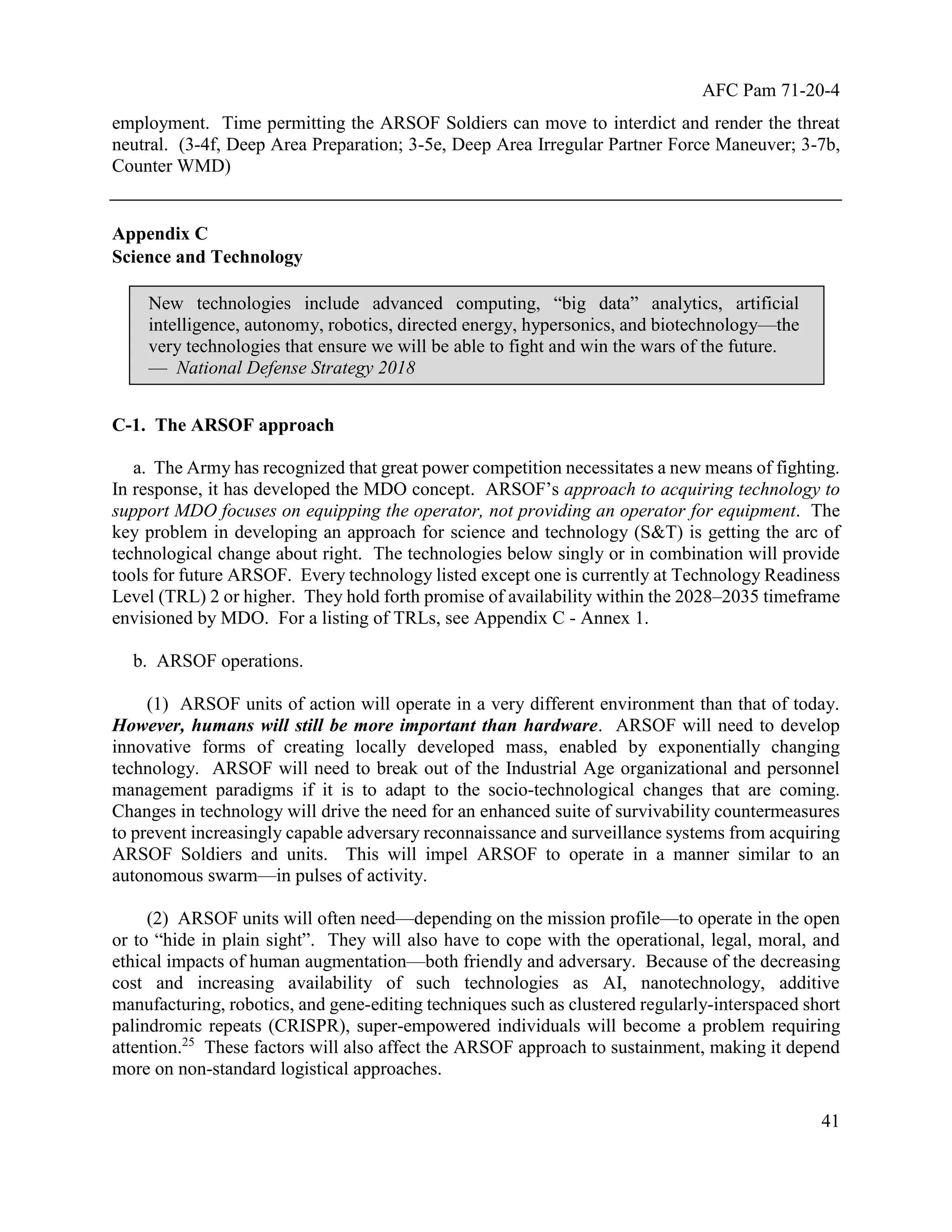 Army Futures Command Concept for Special Operations 2028 | PDF