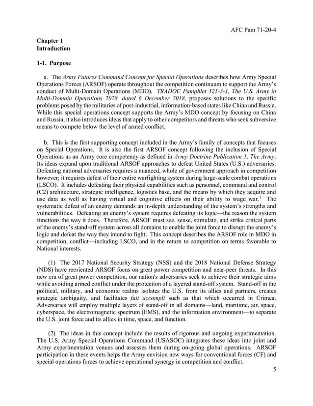 Army Futures Command Concept for Special Operations 2028 | PDF | Death ...