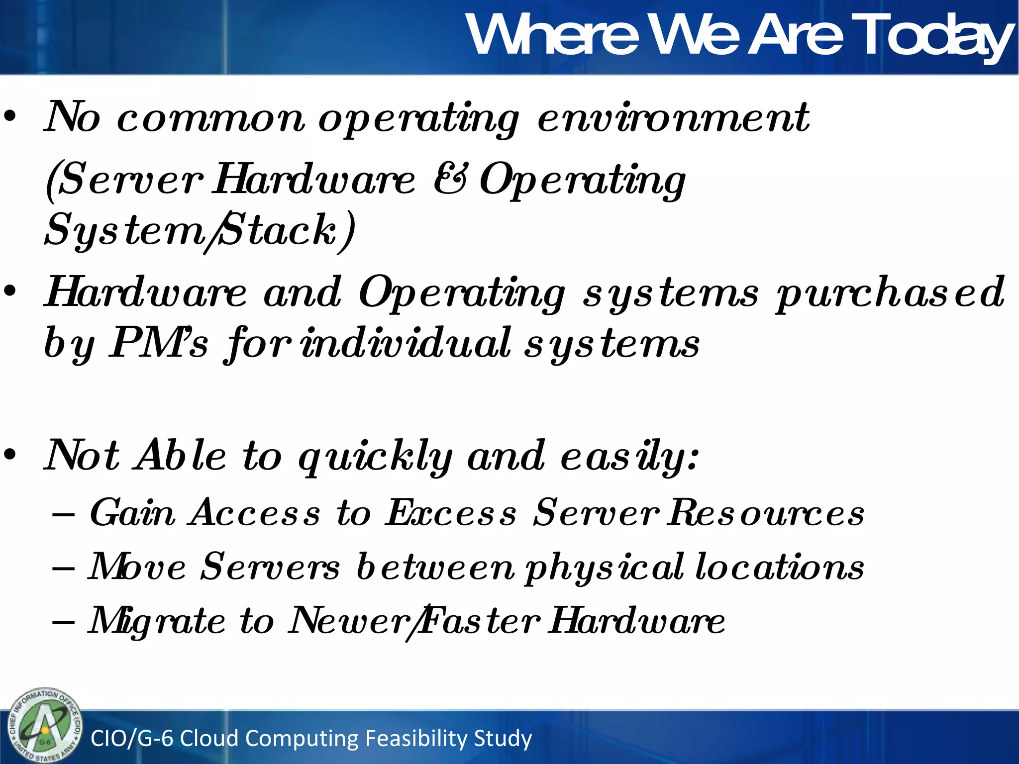 Army G6 Cloud Roadshow Brief | PPT