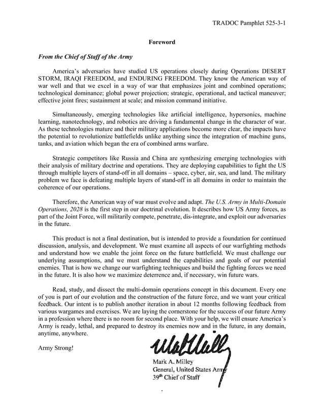 Army in multi domain operations 2028 | PDF | Defense Industry | Industries