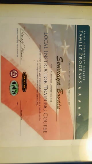 Army instructor certificate | PDF