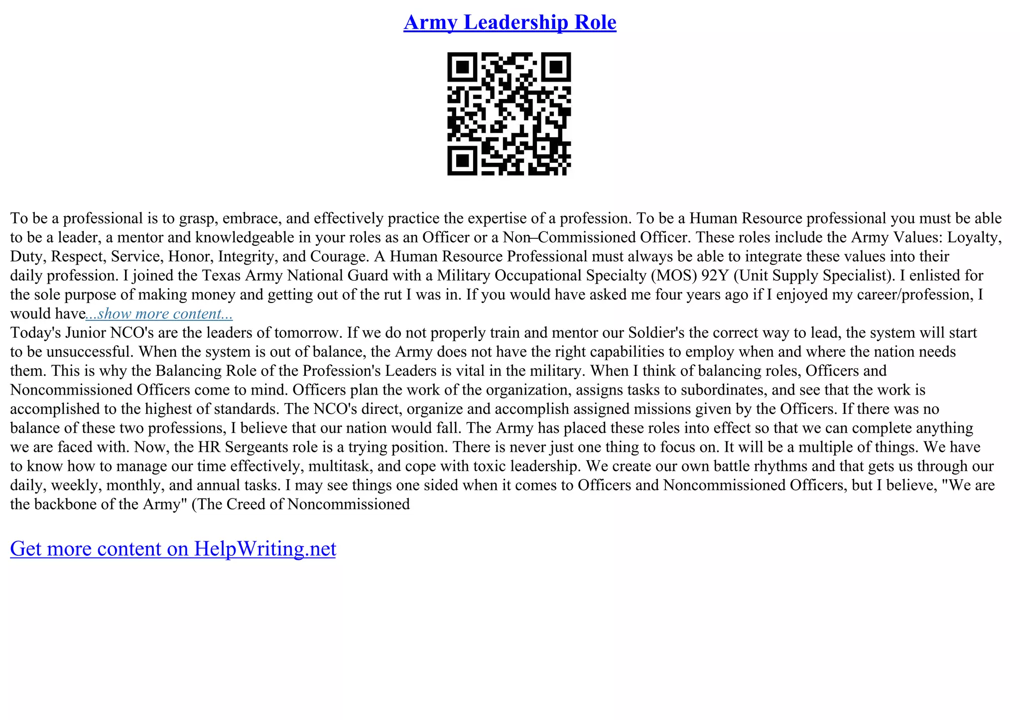 Army Leadership Styles | PDF
