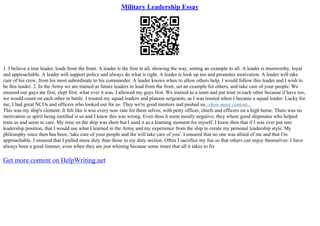 Army Leadership Styles | PDF