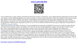 Army Leadership Styles | PDF