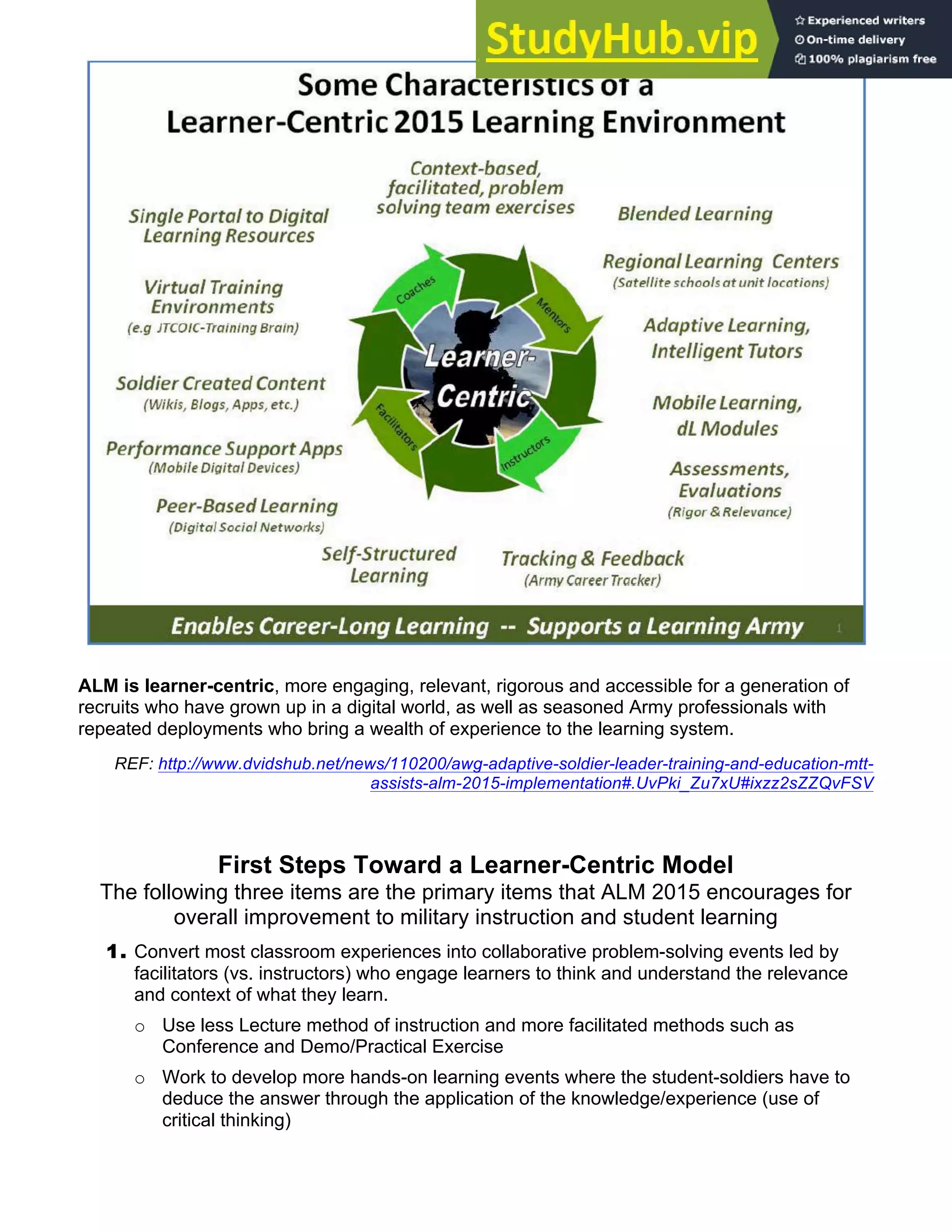 Army Learning Model Army Learning Concept 2015 Instructor ...