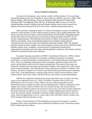 Army Officer Job Analysis Identifying Performance Requirements To ...