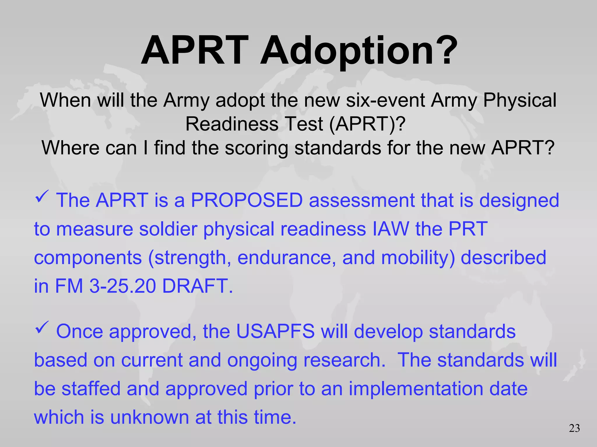 U.S. Army PRT Brief | PPT