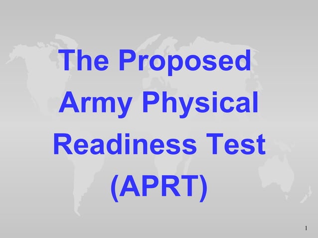 U.S. Army PRT Brief | PPT