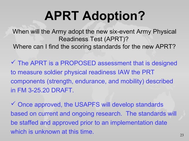 U.S. Army PRT Brief | PPT