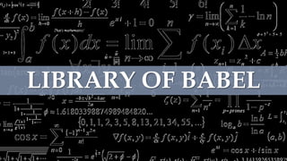 Library Of Babel | PPT