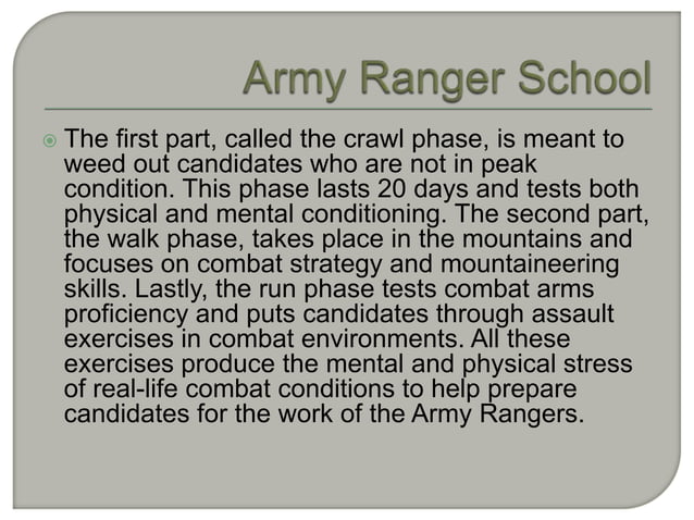 Army Ranger School Phases | PPT
