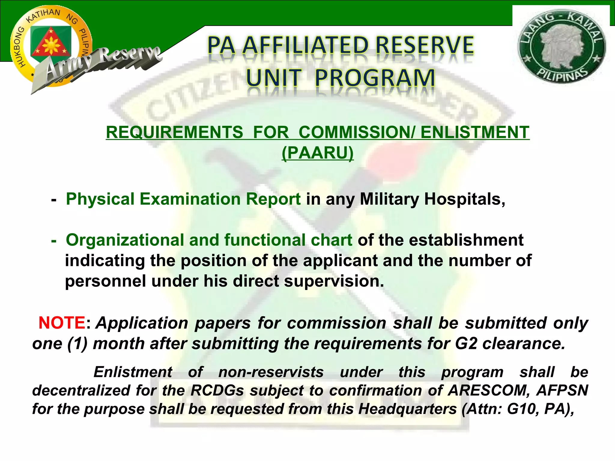 Army Reserve Force | PPT