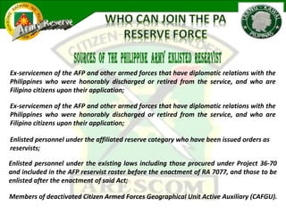 Army Reserve Force | PPT