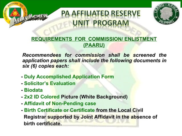 Army Reserve Force | PPT