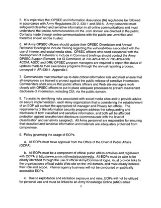 Army Official Social Media Policy | PDF