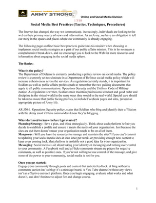 Army Social Media Best Practices Pdf