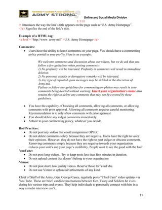 Army social media best practices | PDF