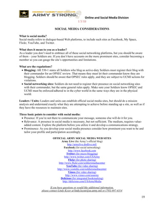 Army Social Media Best Practices Pdf