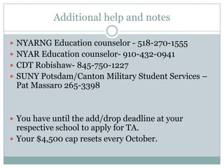 Army tuition assistance help | PPTX