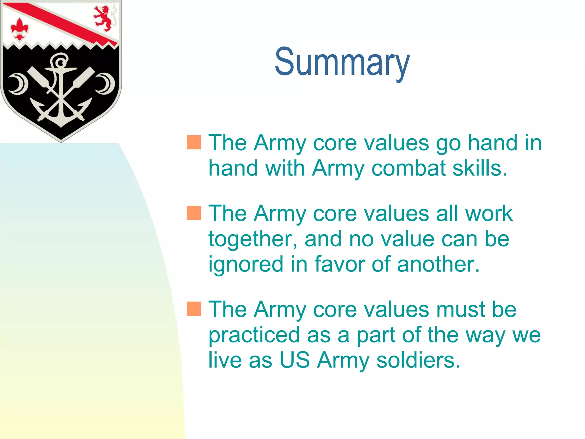 Army Values (Integrity | PPT