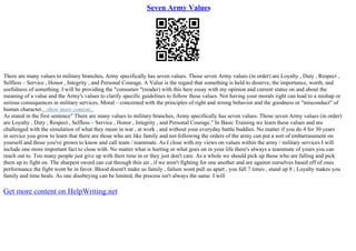 Army Values Essay | PPT