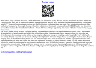 Army Values Essay | PPT