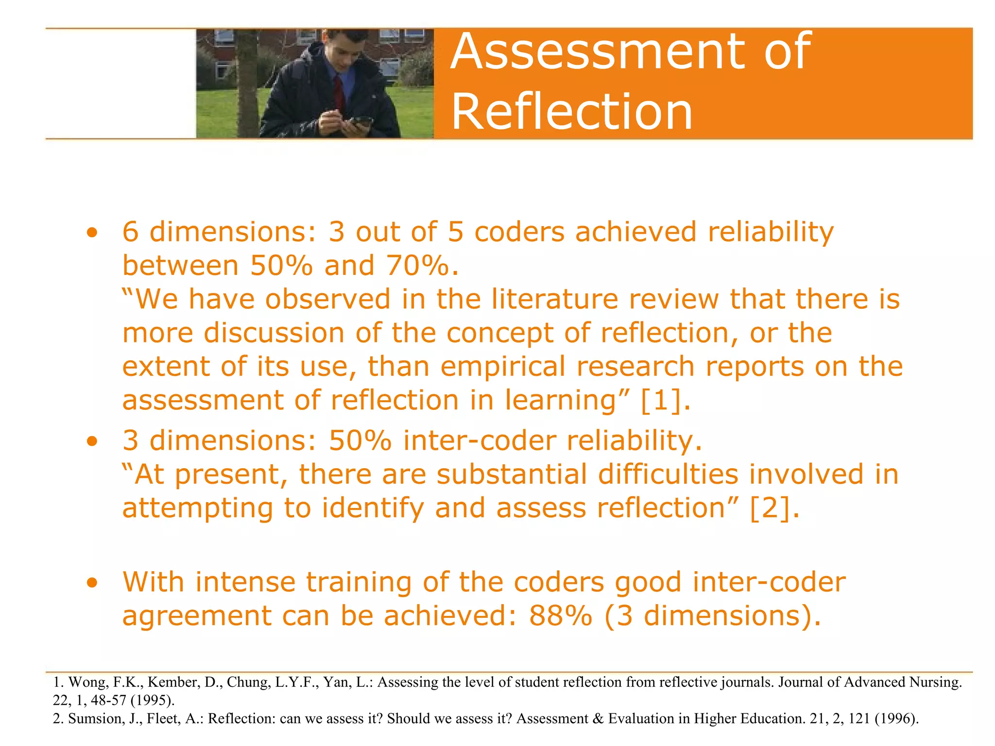 An Architecture for the Automated Detection of Textual Indicators of Reflection | PPT