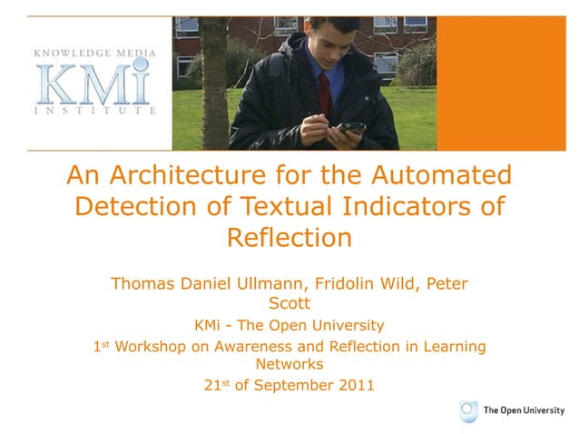 An Architecture for the Automated Detection of Textual Indicators of Reflection | PPT