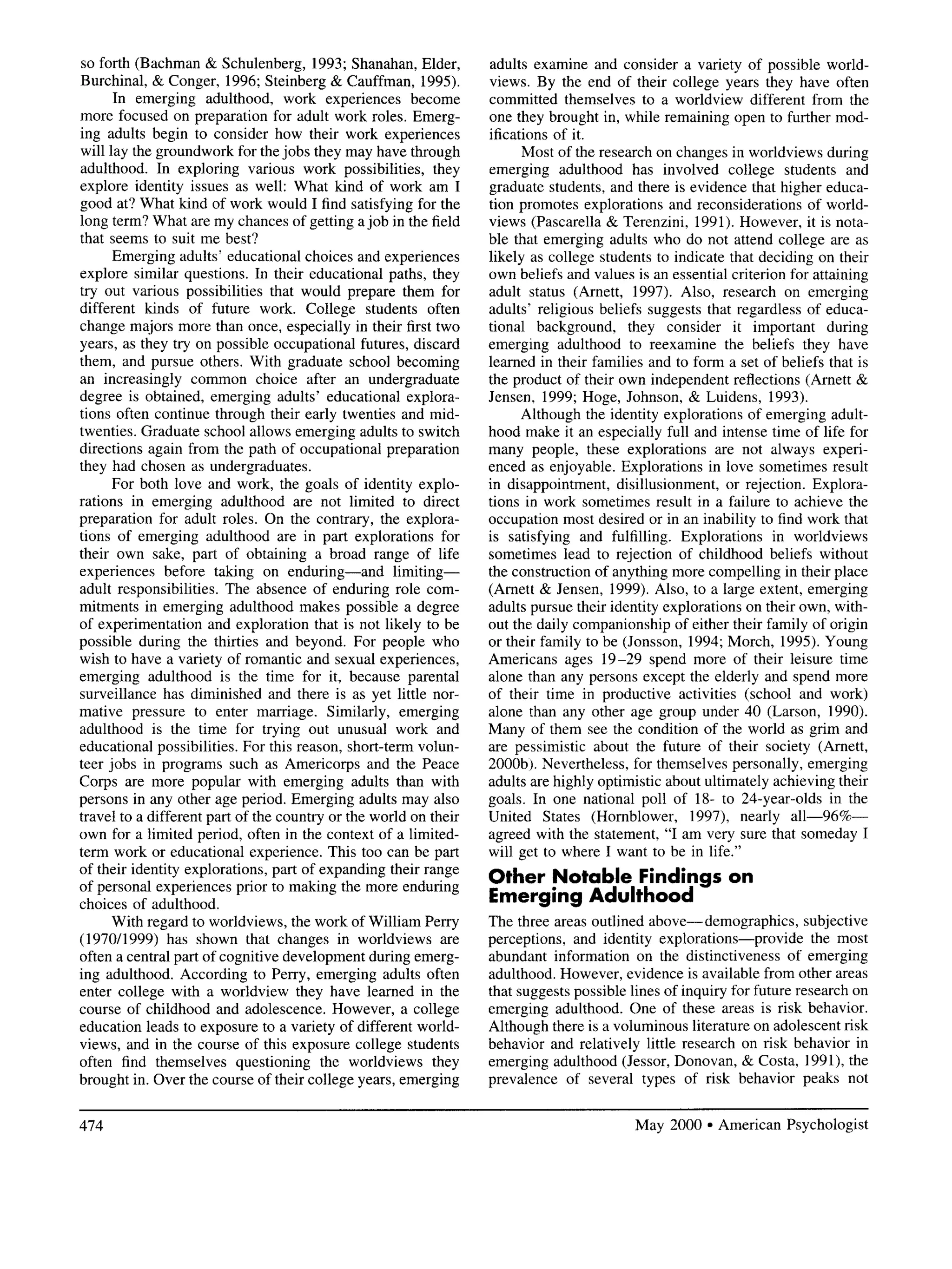 Arnett emerging adulthood_theory | PDF