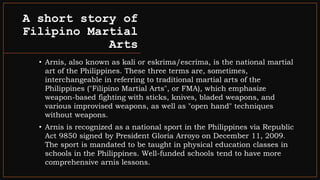 THE HISTORY OF ARANIS IN THE PHILIPPINES | PPTX