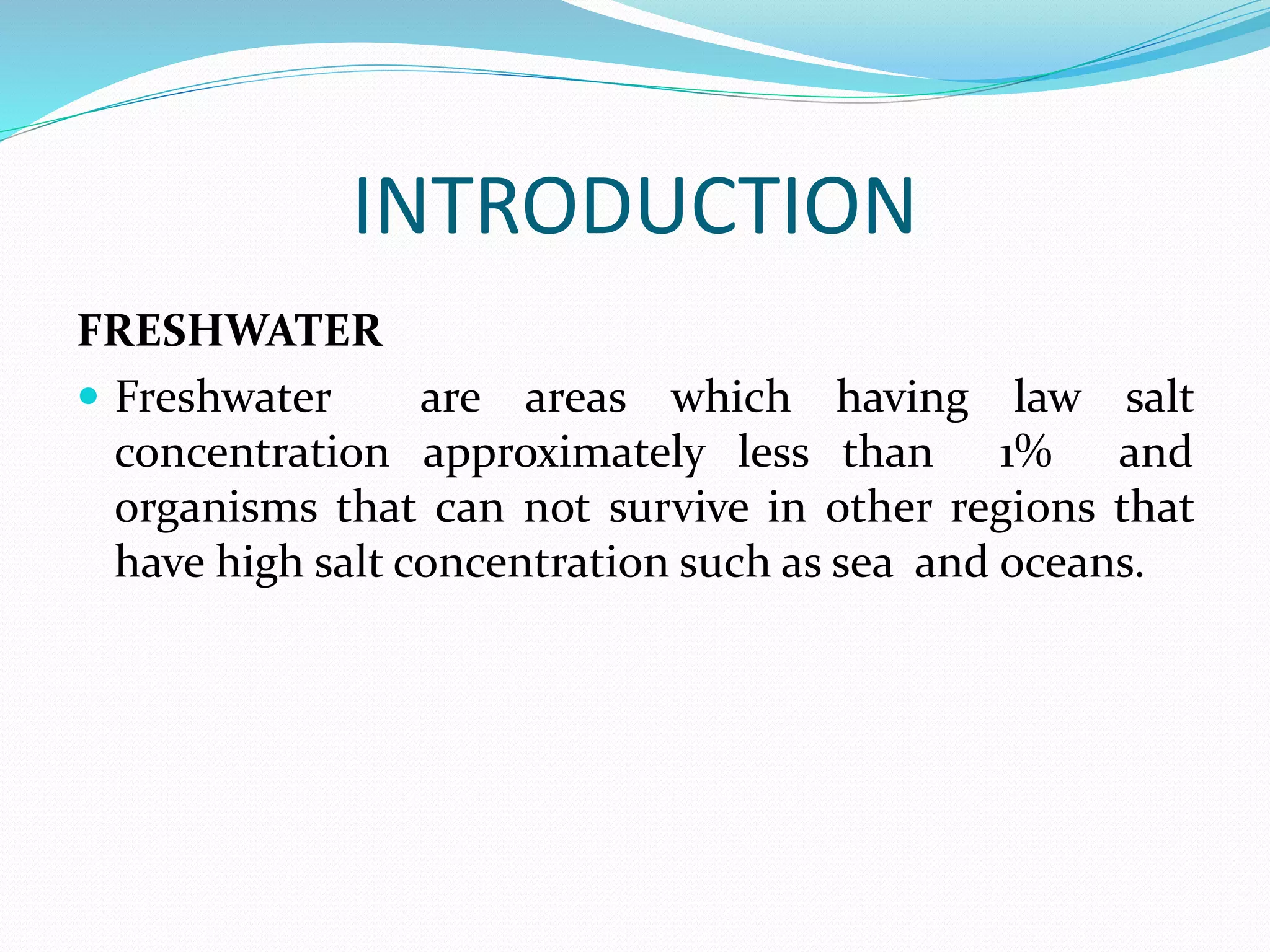 STRATIFICATION OF FRESHWATER ECOSYSTEMSTRATIFICATION OF FRESHWATER ...