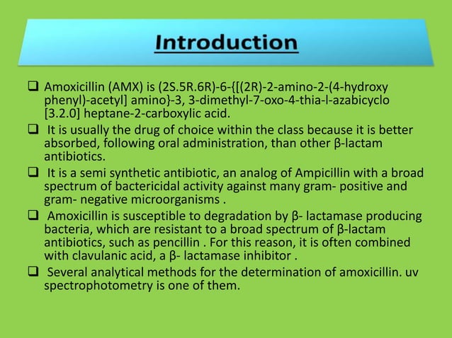 UV Spectroscopic Assay Method Development and Validation of Amoxicillin in Tablet Formulation in ...