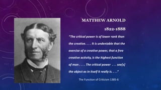 Arnold and his criticism | PPTX