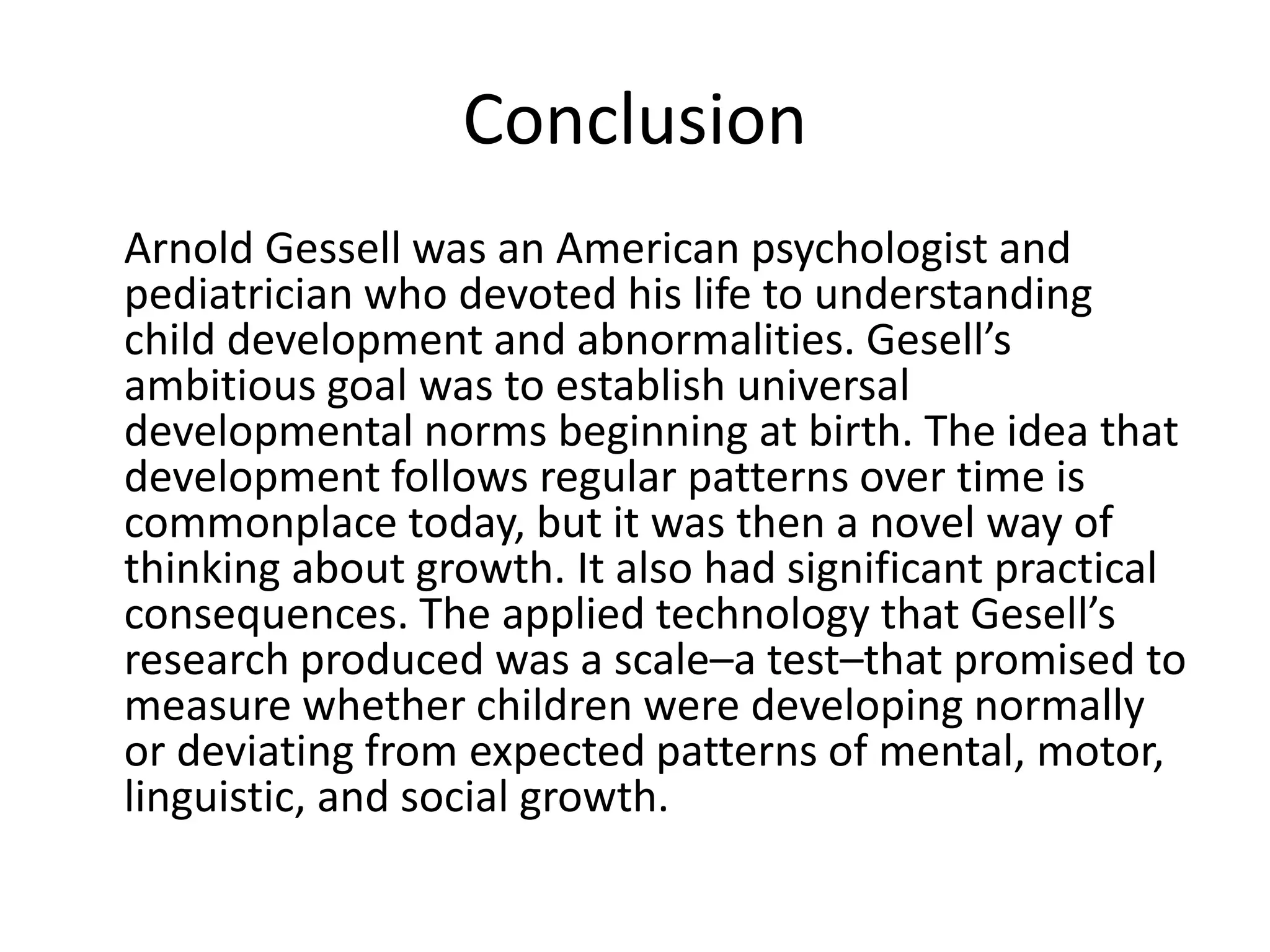 Arnold gessell pp | PPTX