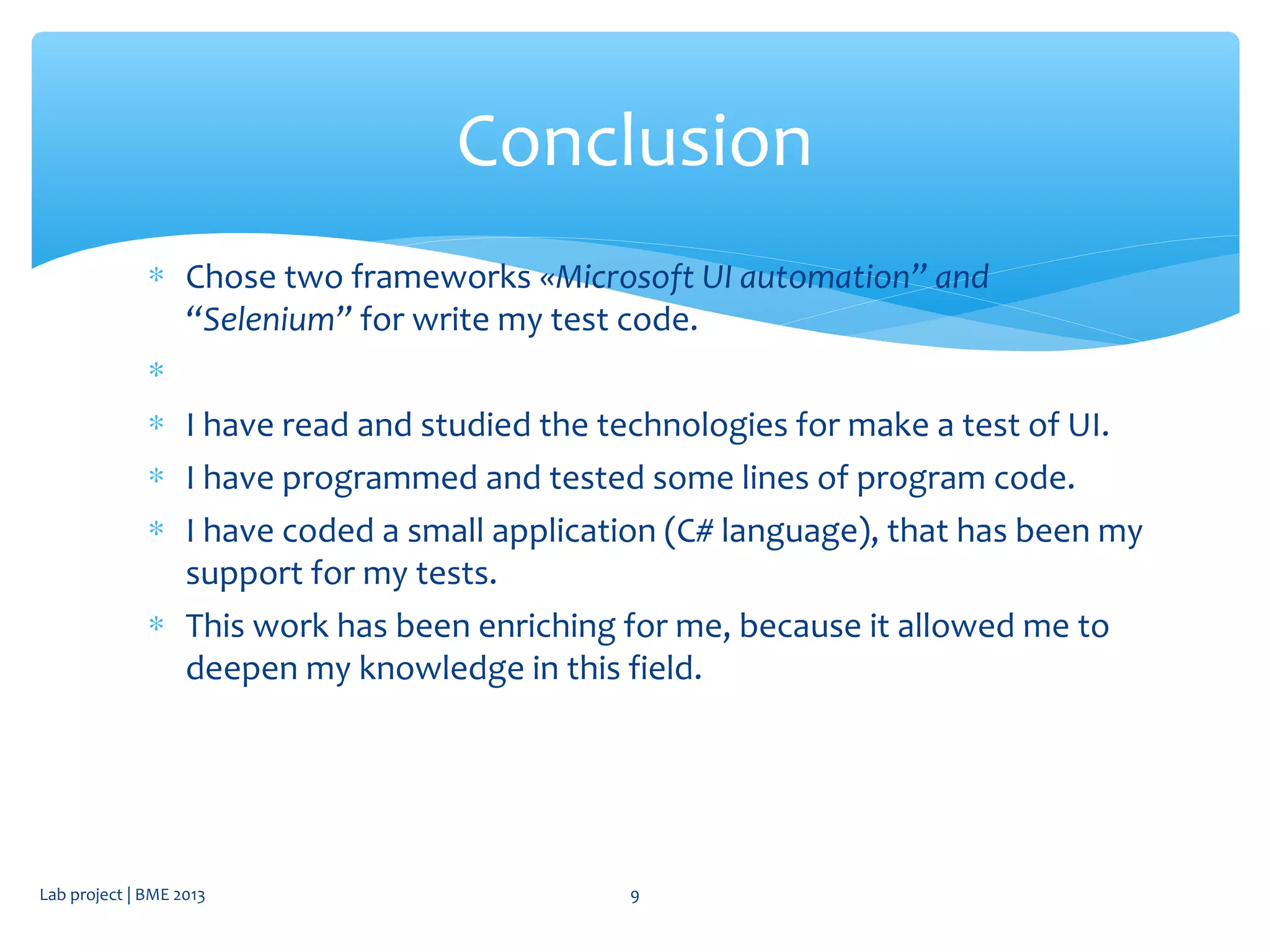 Ui Testing Frameworks And The Coded Ui Testing Paradigm Ppt