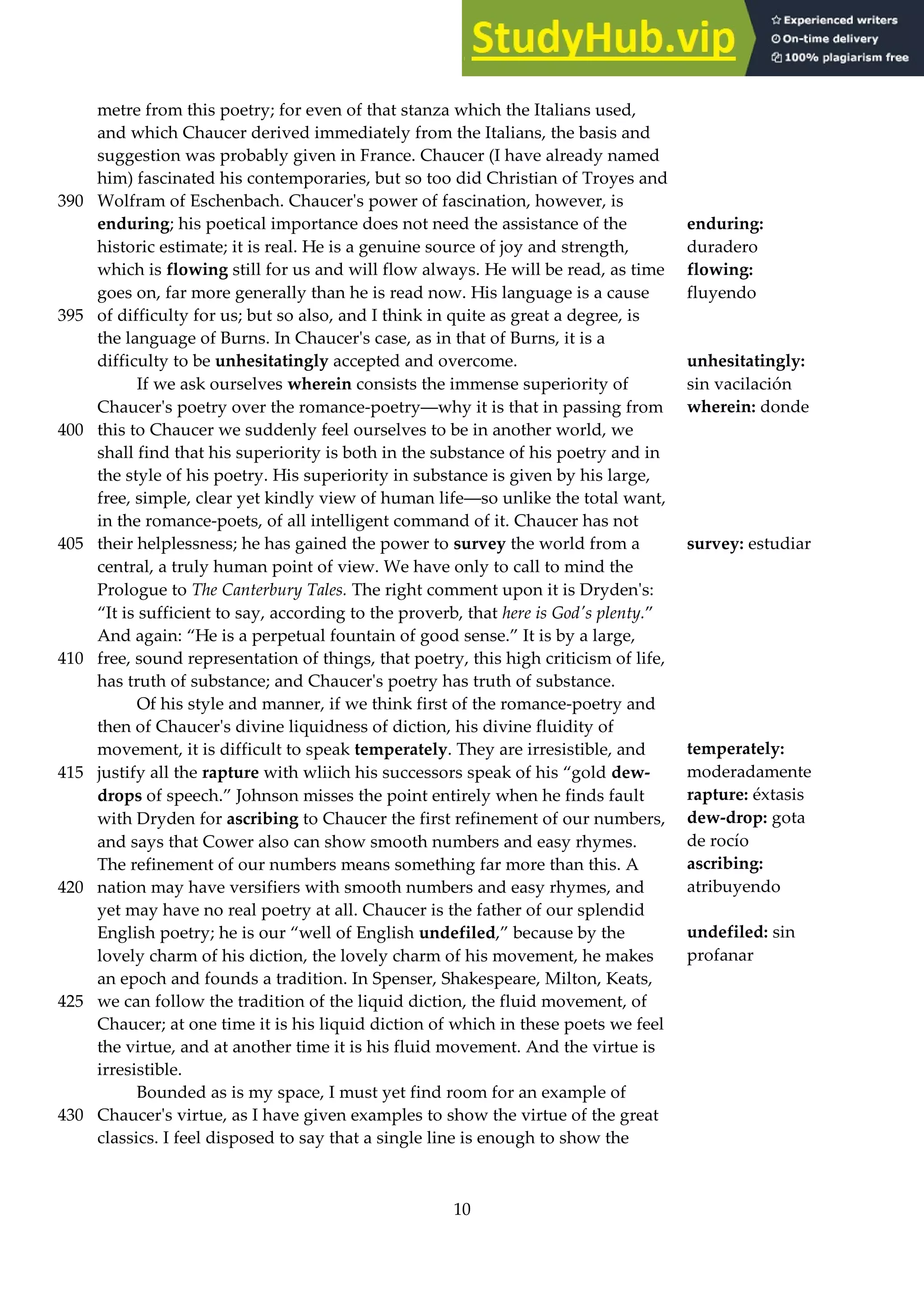 Arnold Study Of Poetry | PDF