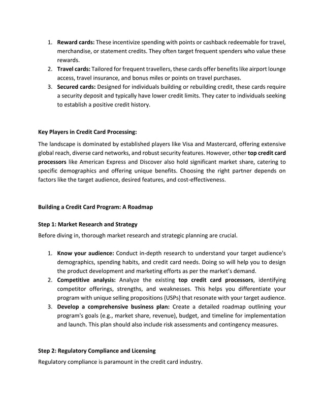 A Roadmap To Credit Cards For Financial Service Market | PDF