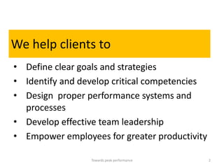 Performance Consulting & Training Services | PPTX