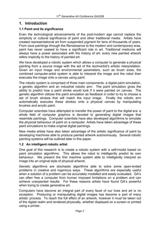 A robotic system for interpreting images into painted artwork | PDF ...