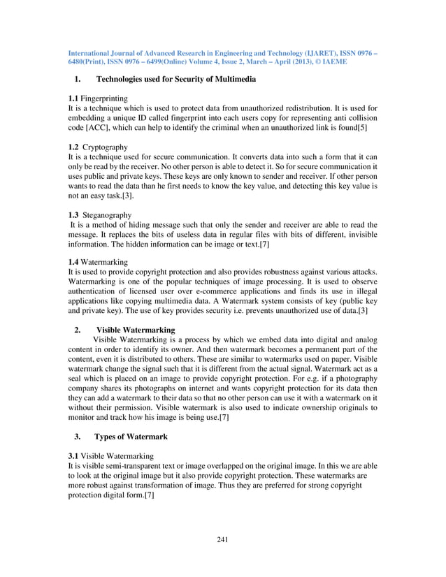 A robust and secure visible watermarking scheme based on multi | PDF