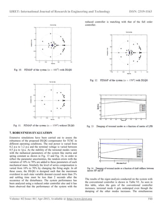 A robust dlqg controller for damping of sub synchronous oscillations in a series compensated ...