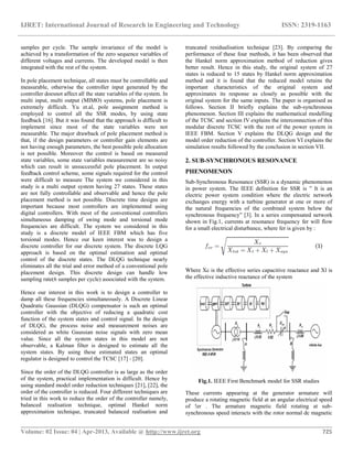 A robust dlqg controller for damping of sub synchronous oscillations in a series compensated ...