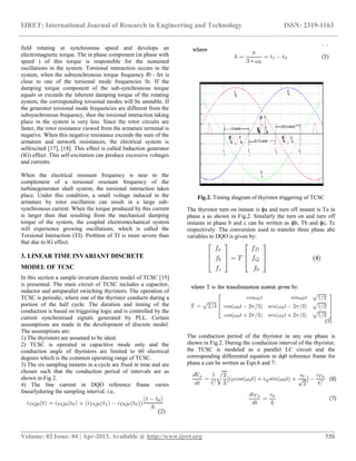A robust dlqg controller for damping of sub synchronous oscillations in a series compensated ...