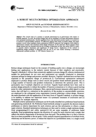 A robust multi criteria optimization approach | PDF