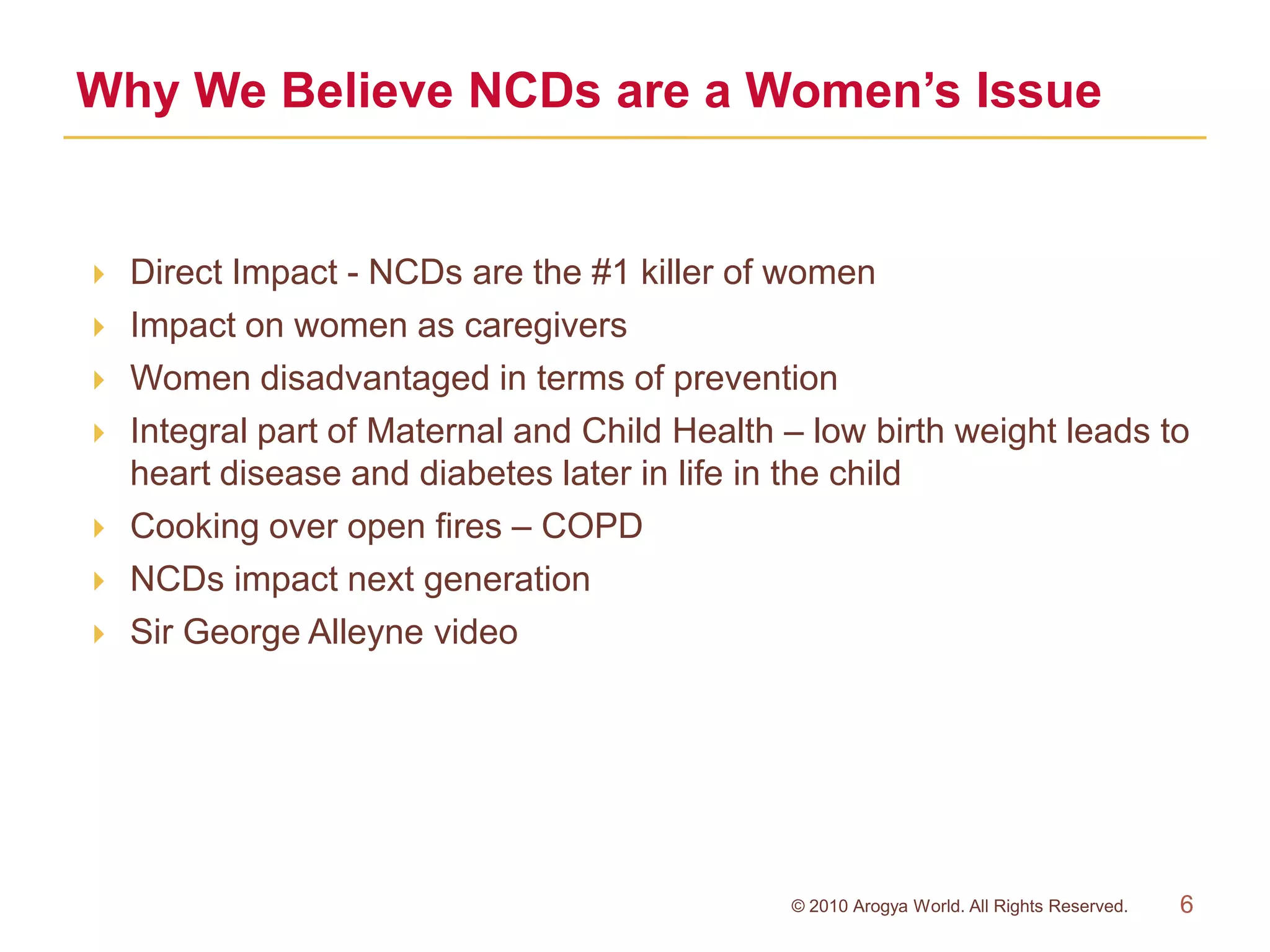 Mobilizing Women in the Fight Against NCDs | PPT