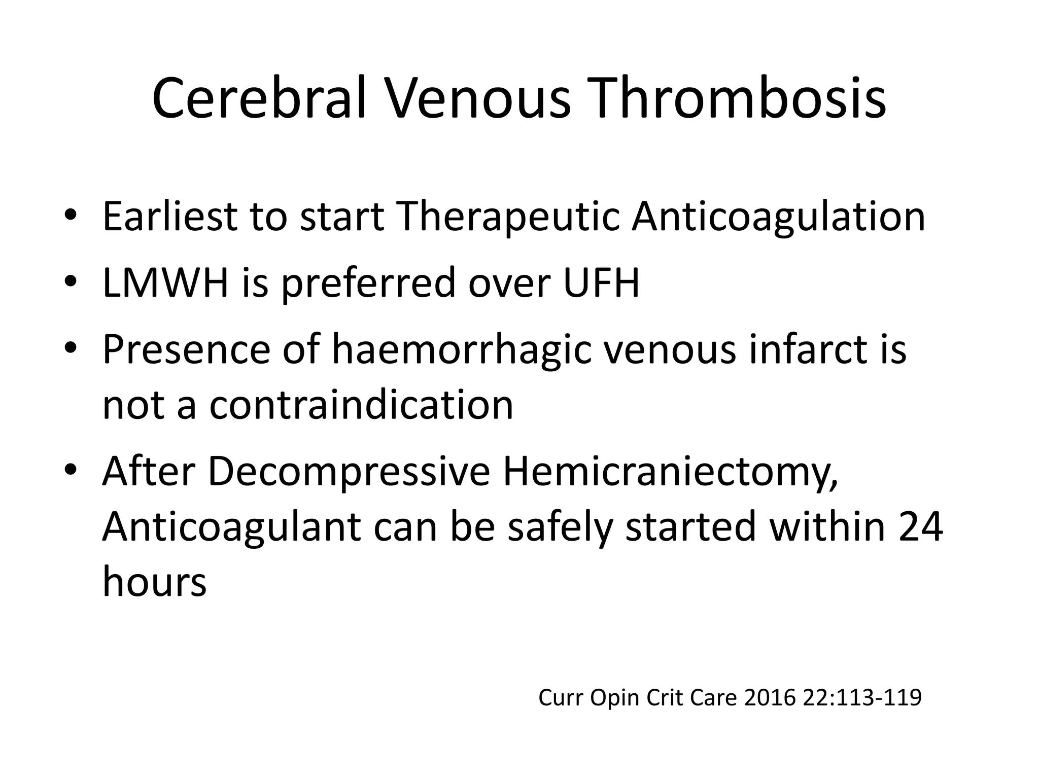 A role of anticoagulation in neurocritical care jhjk | PPTX
