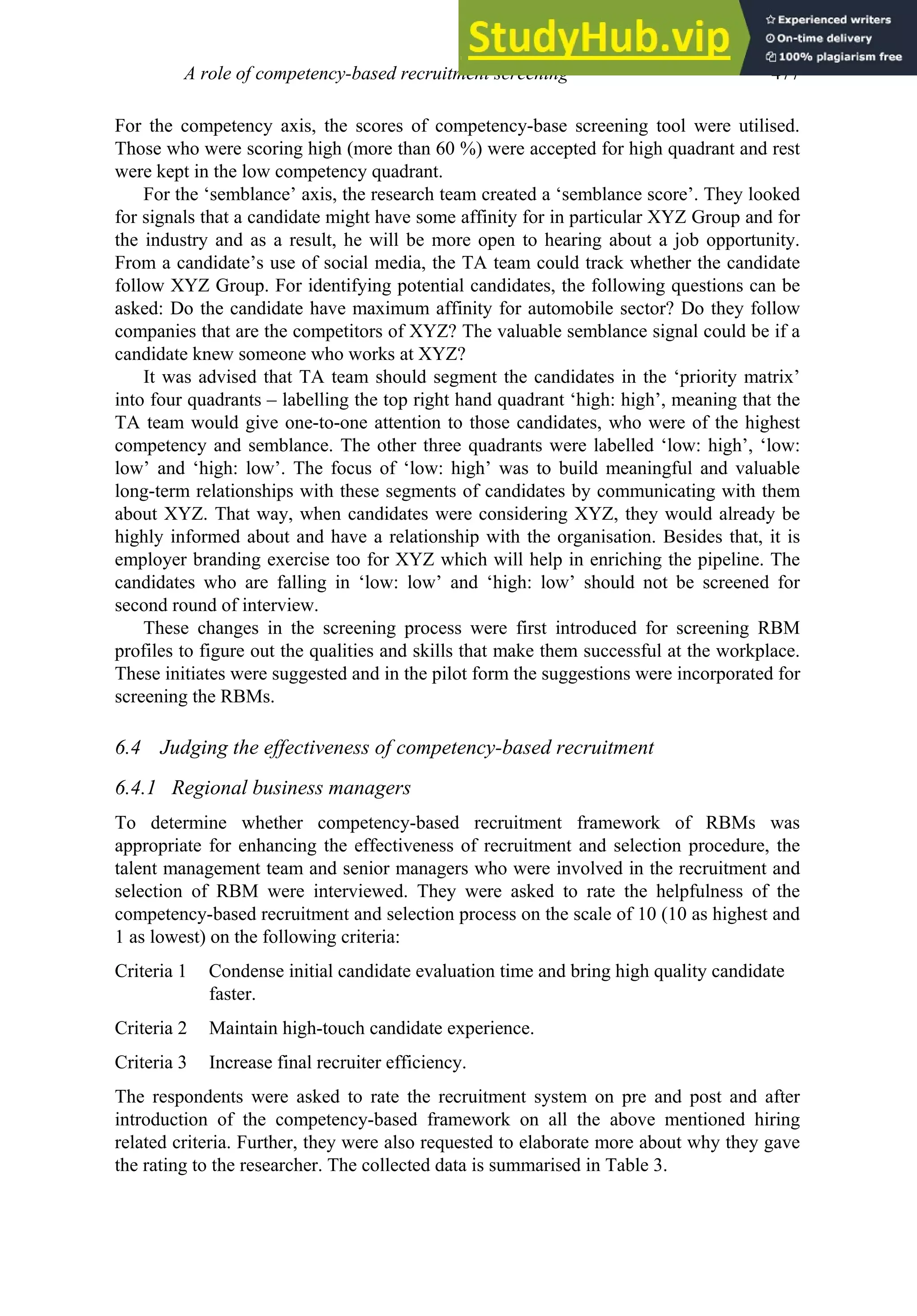 A role of competency-based recruitment screening a case study on Indian ...